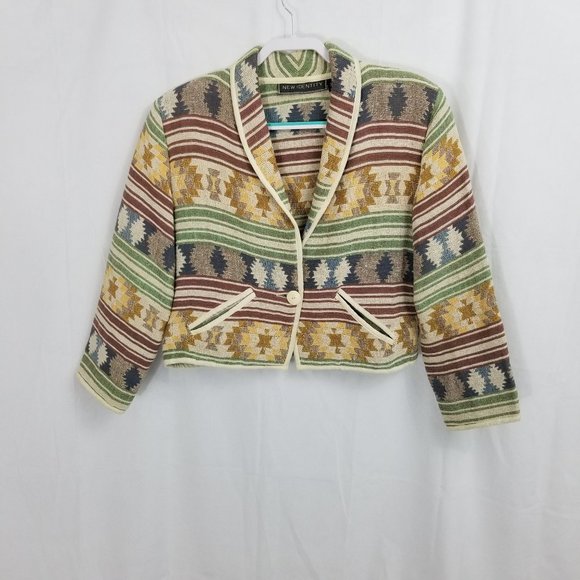 New Identity | Jackets & Coats | New Identity Jacket Vtg Aztec Design L ...